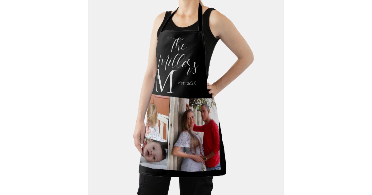 Monogram Family Photo Collage Apron | Zazzle