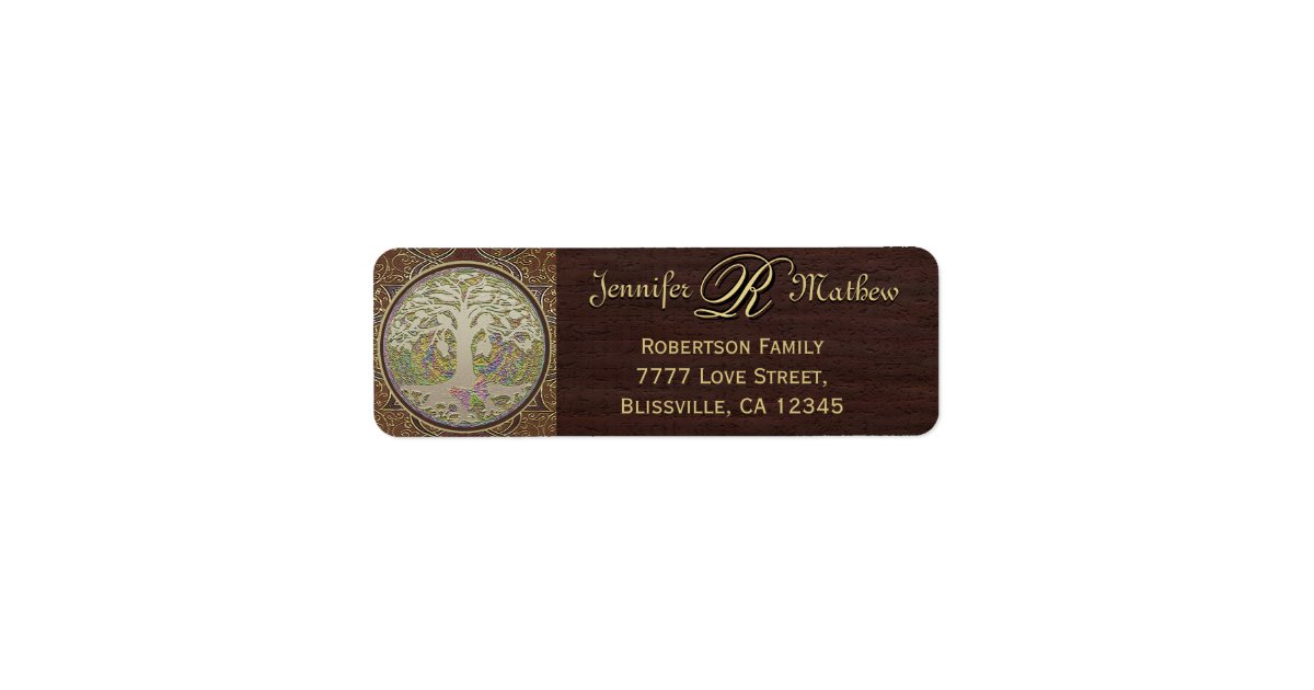 Monogram Family Tree Label | Zazzle