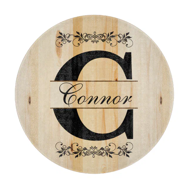 Monogram Faux Butcher Block Wood | DIY Text Cutting Board | Zazzle