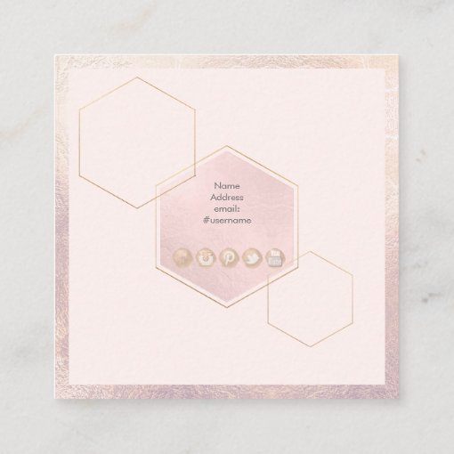 MONOGRAM FAUX GOLD TRIM+DIY COLOR SQUARE BUSINESS CARD | Zazzle