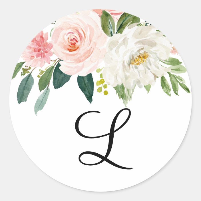 Monogram Favor Sticker, Classic Round Sticker | Zazzle.com