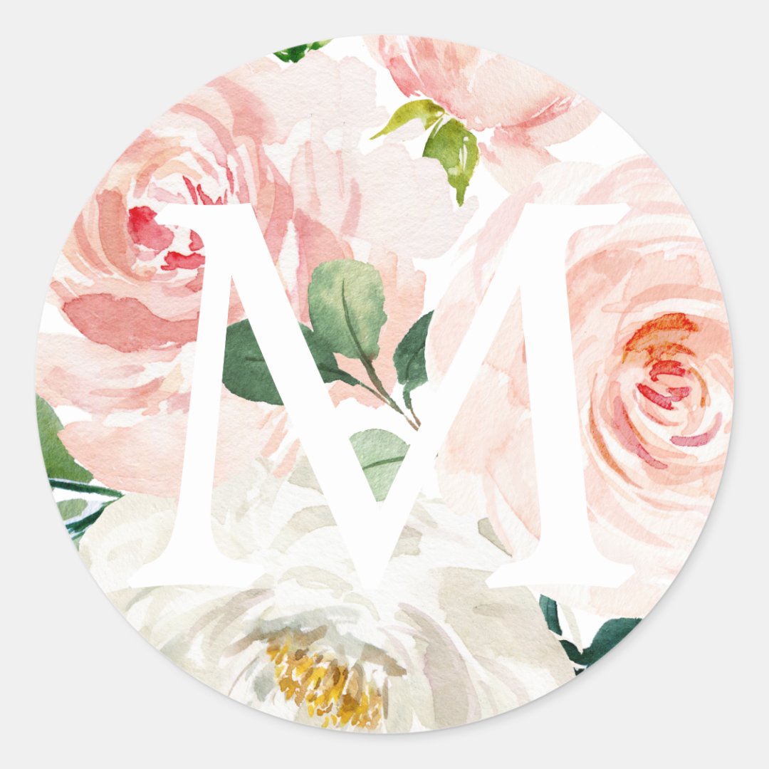 Monogram Favors Sticker | Zazzle
