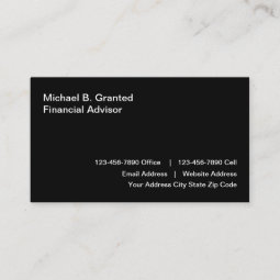 Monogram Financial Advisor Business Card | Zazzle
