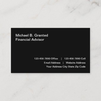 Monogram Financial Advisor Business Card | Zazzle