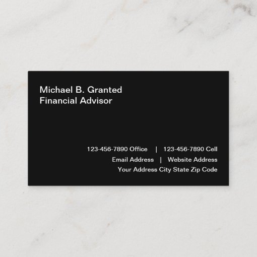 Monogram Financial Advisor Business Card | Zazzle
