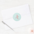Monogram Floral Initial Classic Round Sticker | Zazzle