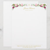 Monogram Floral Purple Pink Sweet Pea Vintage Letterhead | Zazzle