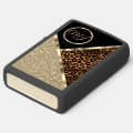 Monogram Gold and Leopard Pattern Zippo Lighter | Zazzle