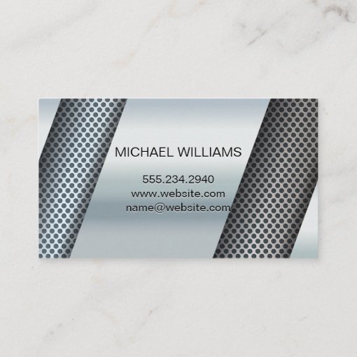 Monogram Gold Chrome Metallic Perforated Business Card | Zazzle