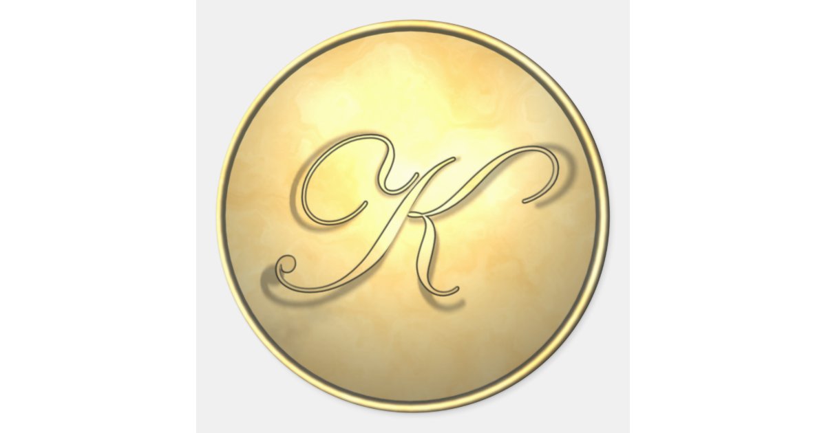 monogram_gold classic round sticker | Zazzle