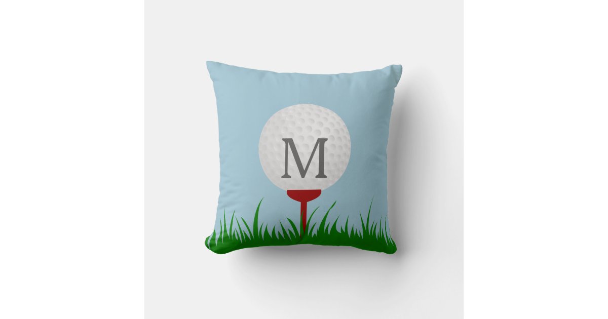 Monogram Golf Throw Pillow | Zazzle