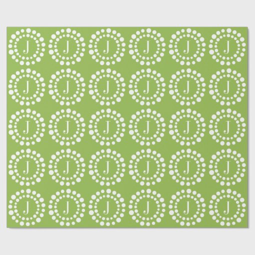 Monogram Green Wrapping Paper | Zazzle