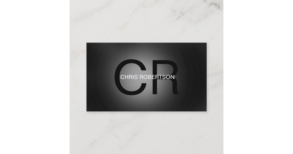 Monogram Grey Black Business Card | Zazzle