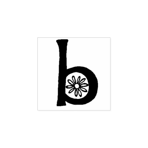 Monogram Hand Drawn Letter B Rubber Stamp | Zazzle