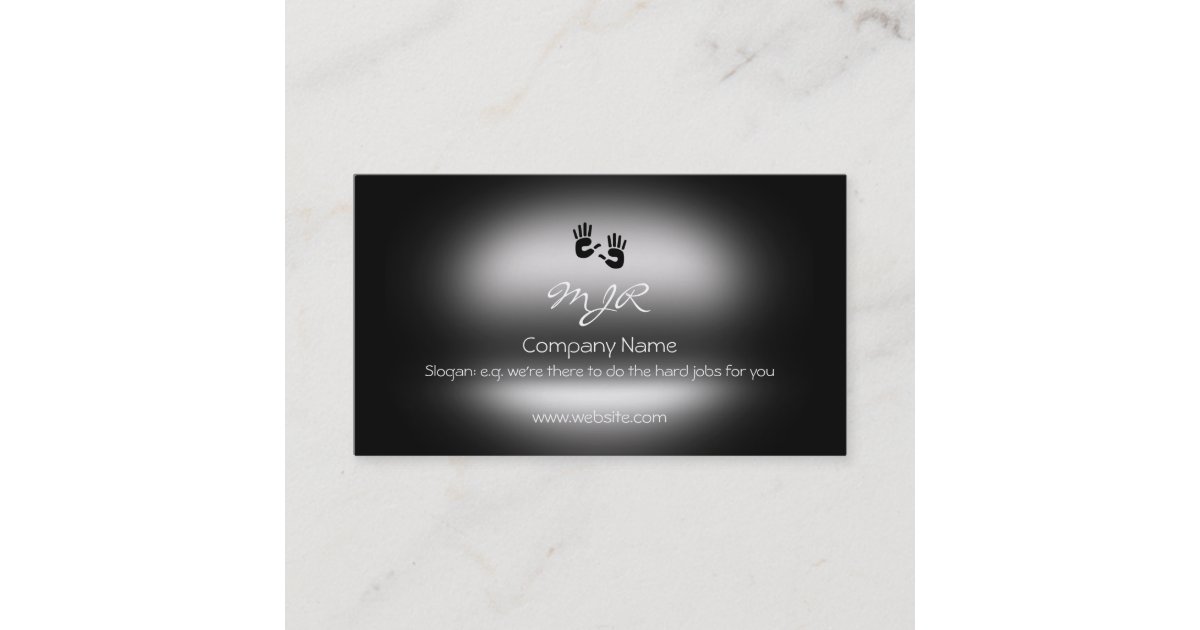 Monogram, Helping Hands, metallic-effect Business Card | Zazzle