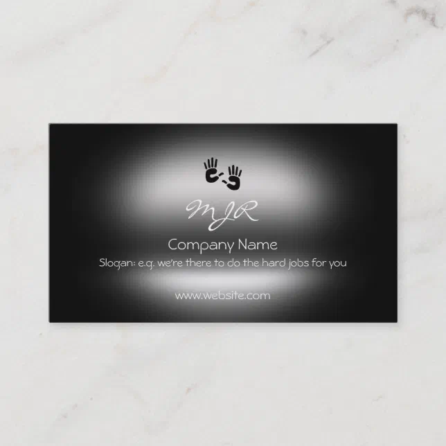 Monogram, Helping Hands, metallic-effect Business Card | Zazzle