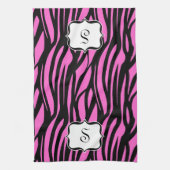 Monogram Hot Pink Zebra Print Kitchen Towel | Zazzle