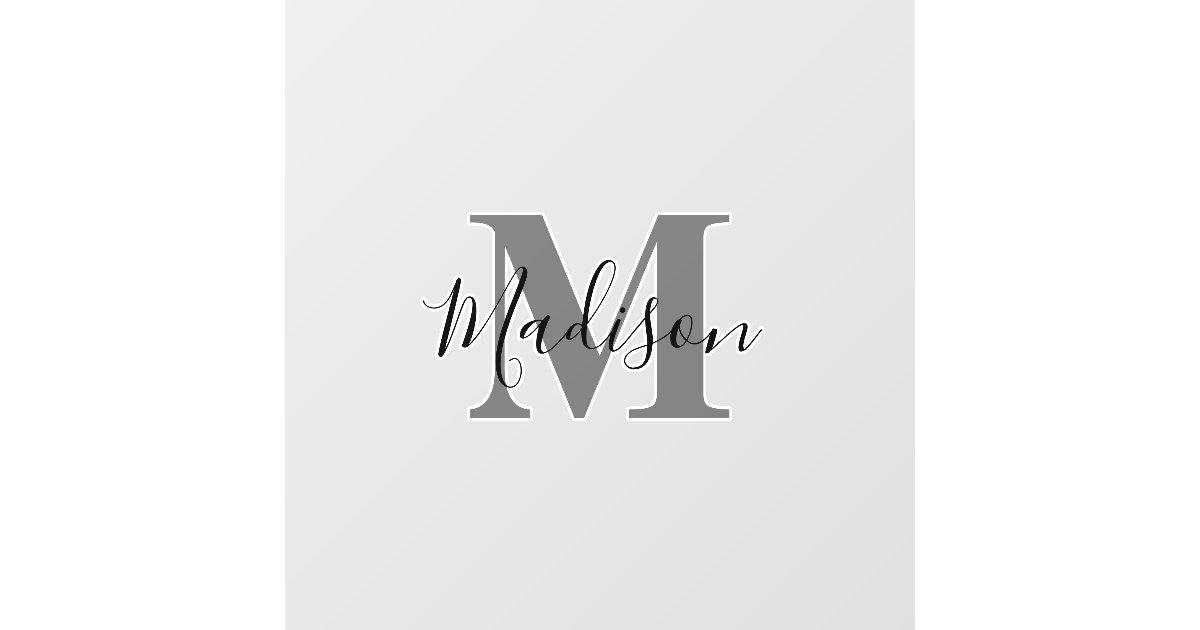 Monogram Initial Custom Name Wall Decor Cool Wall Decal | Zazzle
