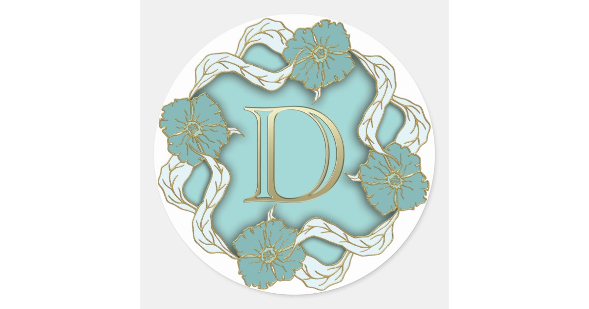 monogram initial D stickers | Zazzle