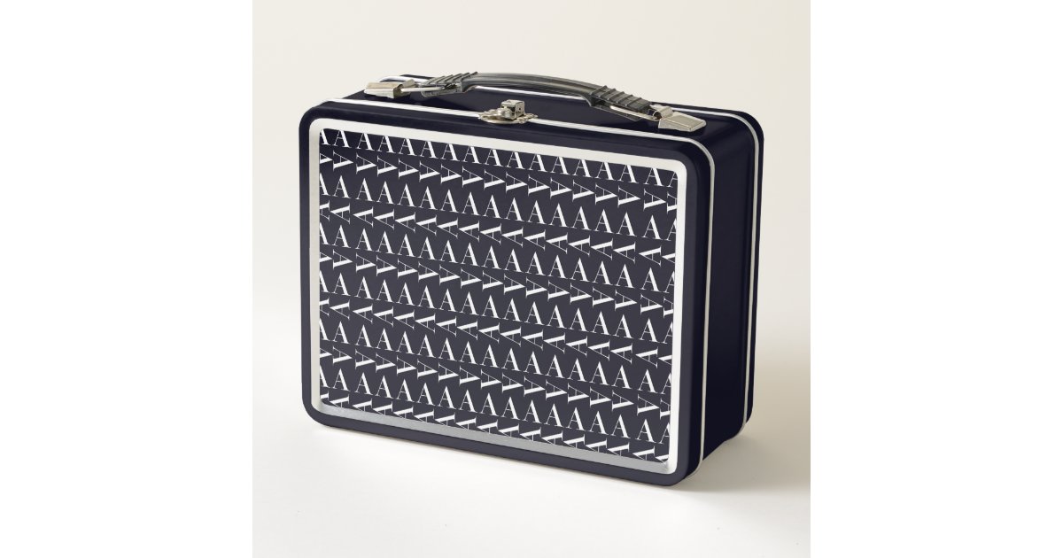Monogram Initial Letter A Metal Lunch Box | Zazzle