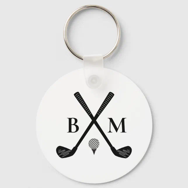 Monogram Initial Letter Create Your Own Golf Club Keychain | Zazzle