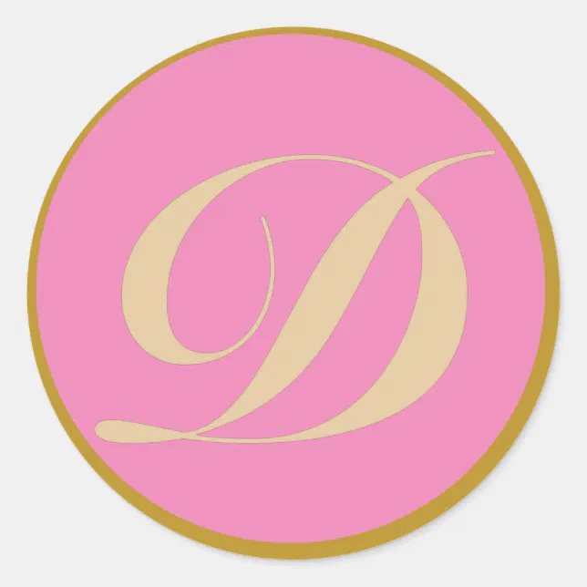 Monogram Initial Letter D Classic Round Sticker | Zazzle