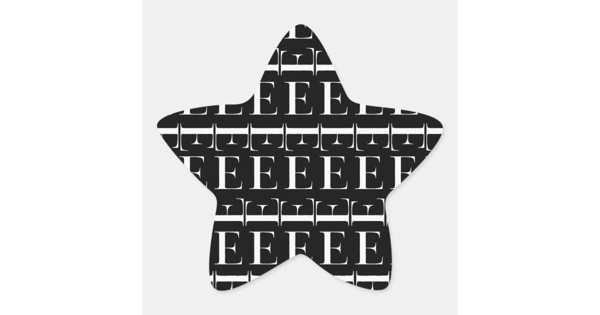 Monogram Initial Letter E Star Sticker | Zazzle