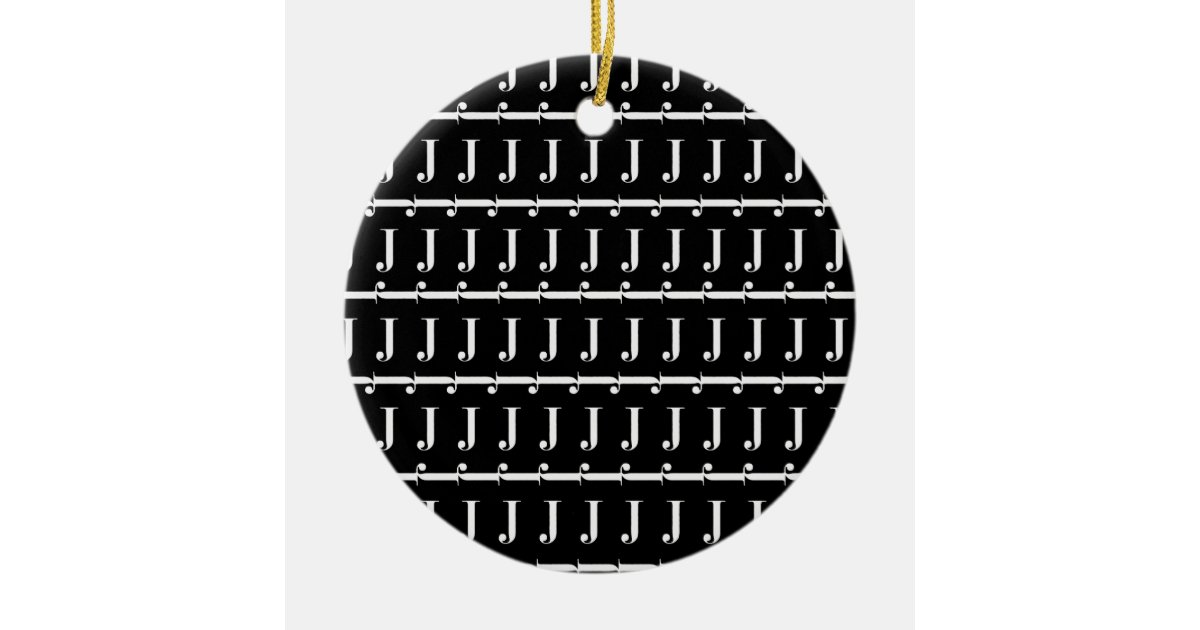 Monogram Initial Letter J Ceramic Ornament | Zazzle