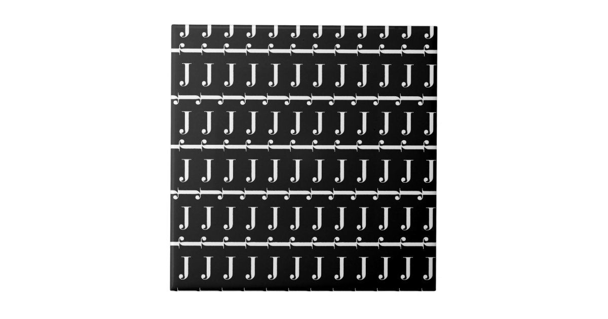 Monogram Initial Letter J Ceramic Tile | Zazzle