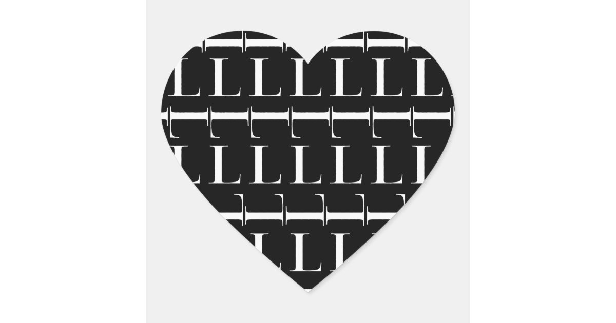 Monogram Initial Letter L Heart Sticker | Zazzle