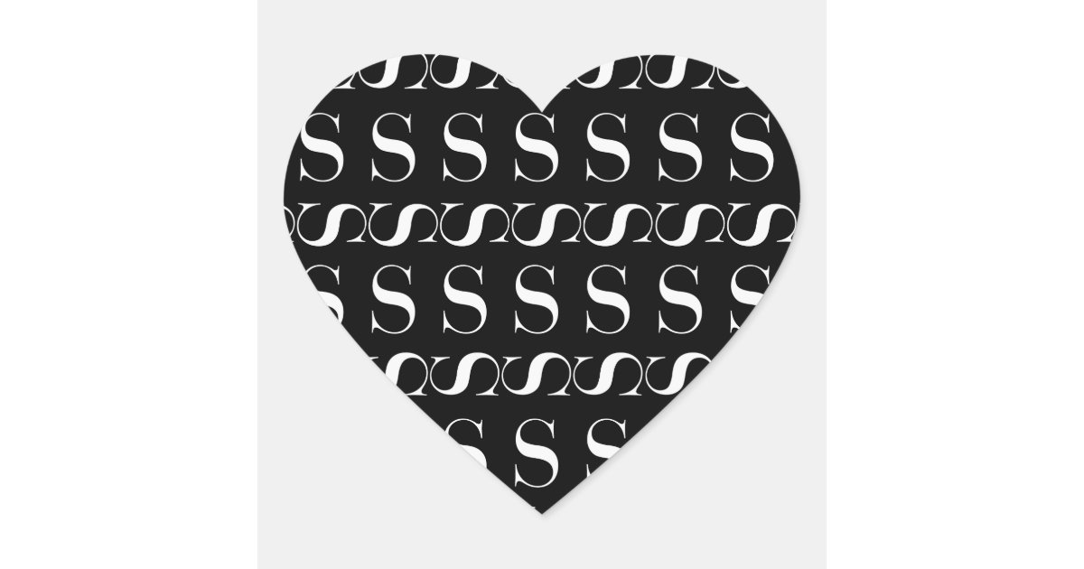 Monogram Initial Letter S Heart Sticker | Zazzle