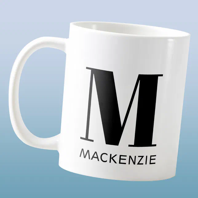 Monogram Initial Name Simple Coffee Mug | Zazzle