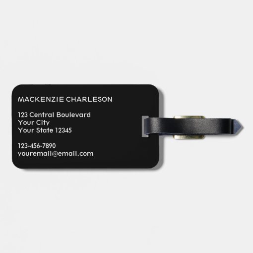 Monogram Initial Name Simple Luggage Tag | Zazzle