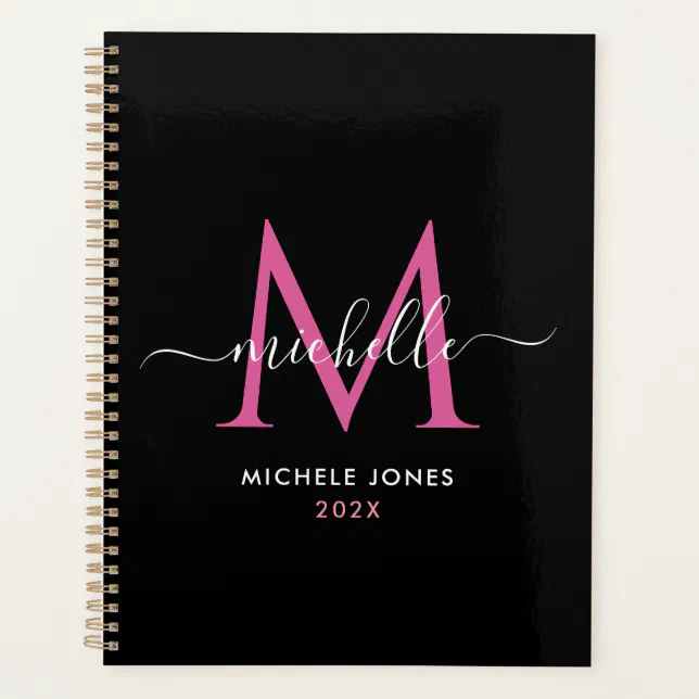 monogram initial personalized name yearly planner | Zazzle