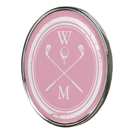 Monogram Initials Feminine Pink Golf Ball Marker | Zazzle