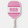 Monogram Initials, Fun Pink Stripes, Custom Pickleball Paddle | Zazzle