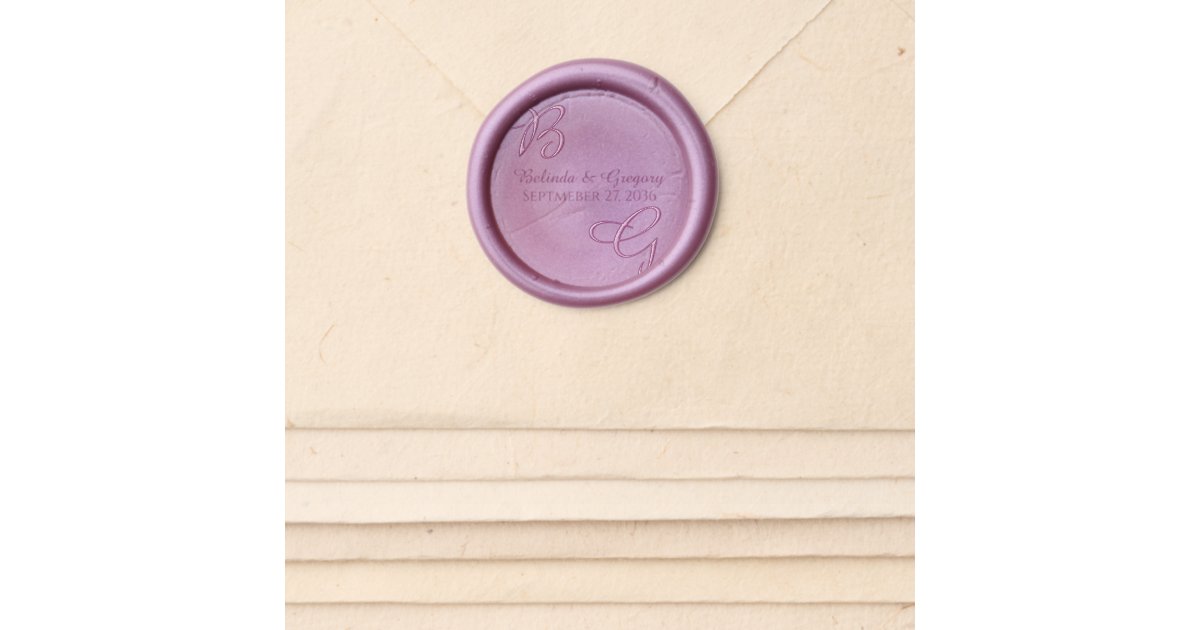 Monogram Initials Invitation Wedding Wax Seal Sticker | Zazzle