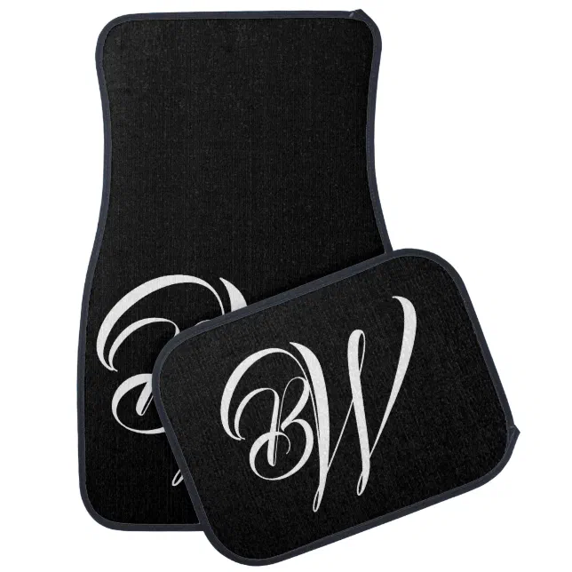 Monogram Initials Letters Script Car Floor Mats | Zazzle