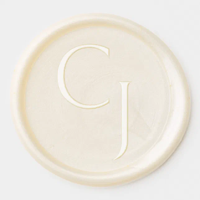 Monogram Initials Modern Minimal Elegant Wedding Wax Seal Sticker | Zazzle