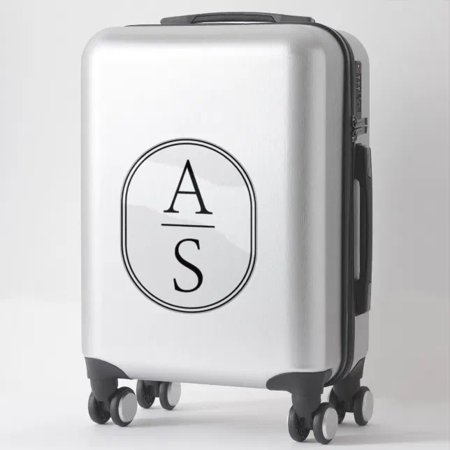 Monogram Initials Modern Simple Luggage Sticker | Zazzle