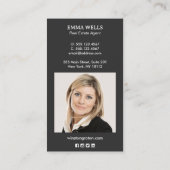 Monogram Key Real Estate Agent Photo Business Card | Zazzle