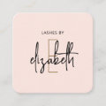 Monogram Lashes Esthetician Beauty Blush Pink Square Business Card | Zazzle