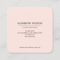 Monogram Lashes Esthetician Beauty Blush Pink Square Business Card | Zazzle