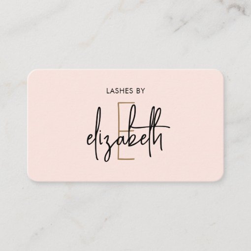 Monogram Lashes Esthetician Beauty Business Card | Zazzle