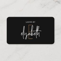 Monogram Lashes Esthetician Beauty Business Card | Zazzle
