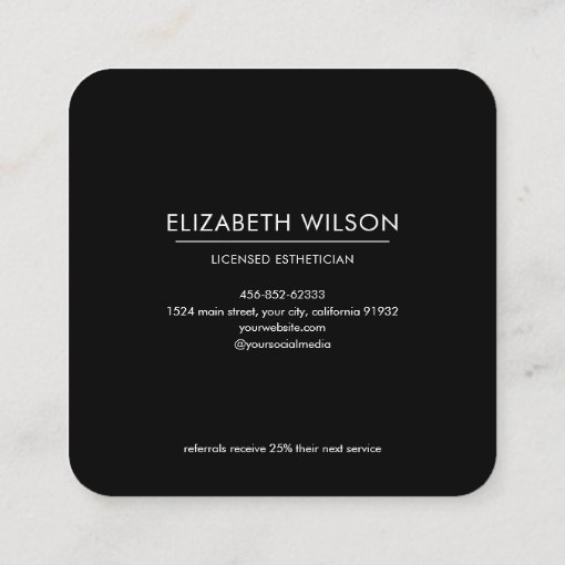 Monogram Lashes Esthetician Beauty Square Business Card | Zazzle