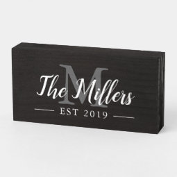Monogram Last Name Sign | Family Name Wood Sign | Zazzle