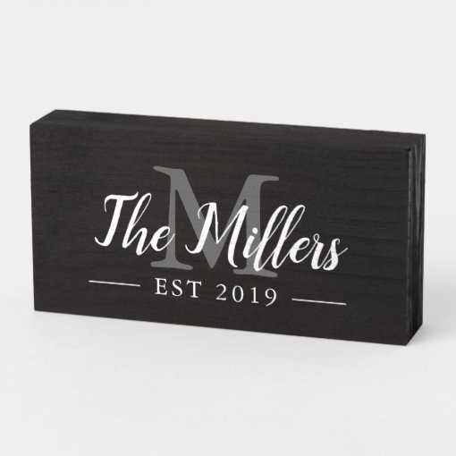 Monogram Last Name Sign | Family Name Wood Sign | Zazzle
