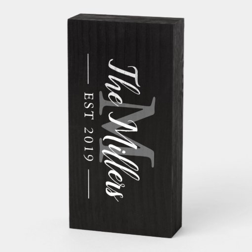 Monogram Last Name Sign | Family Name Wood Sign | Zazzle