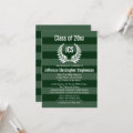 Monogram Laurel Masculine Green Graduation Invitation | Zazzle